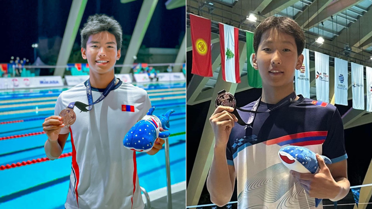 Э Энхмэнд Э Эрхэс нар усанд сэлэлтийн Азийн АШТ ээс хүрэл медаль хүртлээ