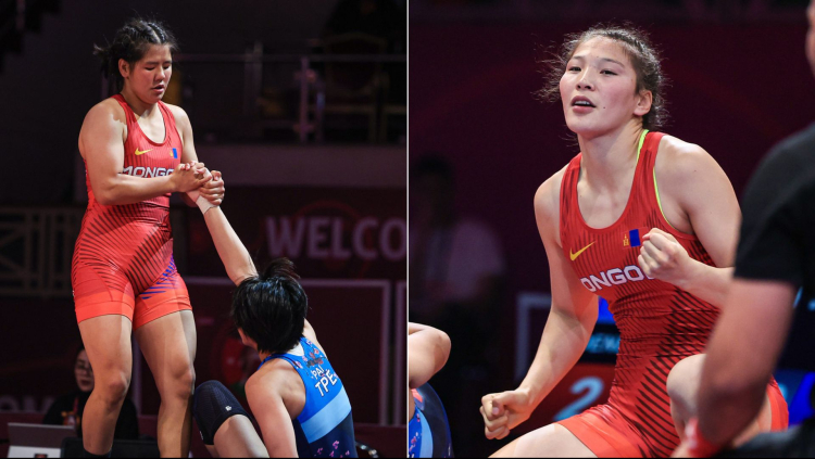 Э Одгэрэл Б Ганцэцэг нар чөлөөт бөхийн 23 хүртэлх насны Азийн АШТ ээс хүрэл медаль хүртлээ